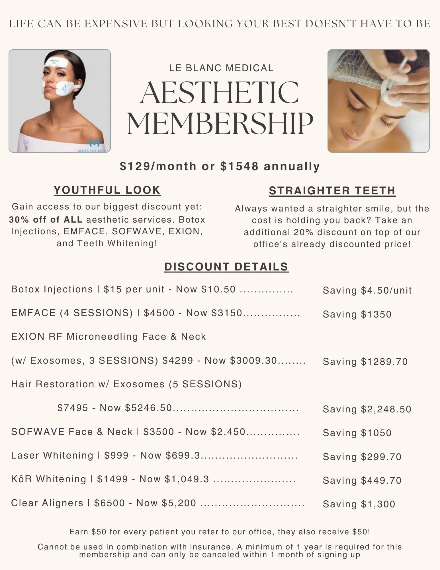 Aesthetic Membership Package Houston TX | Cosmetic Facial Treatment